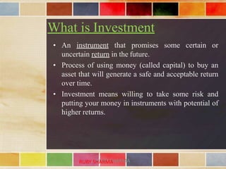 Meaning of Investment | PPTX