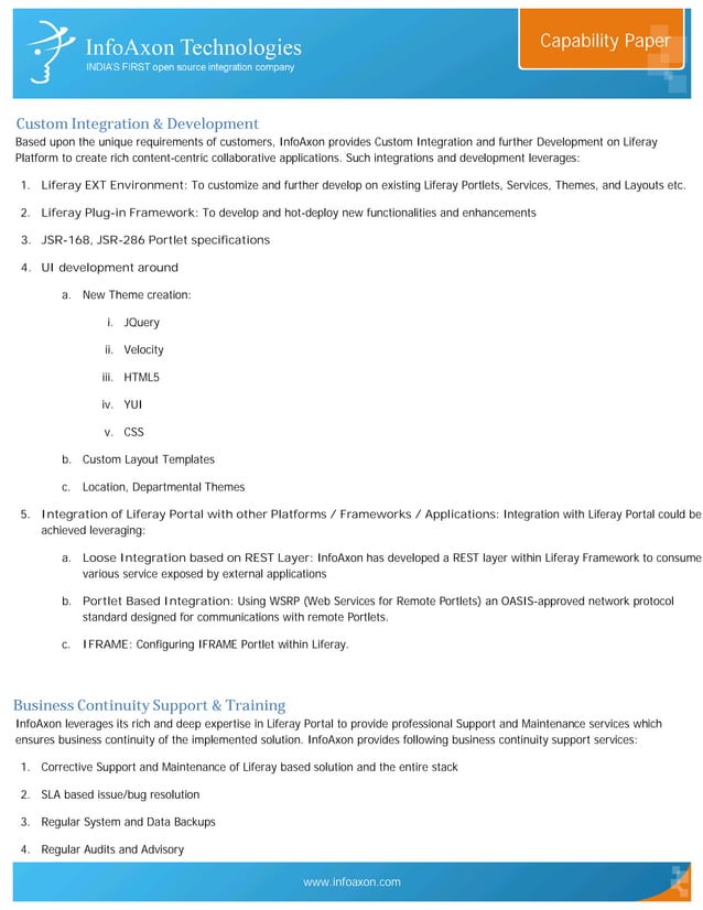InfoAxon powered Liferay Solutions | PDF | Web Development | Internet