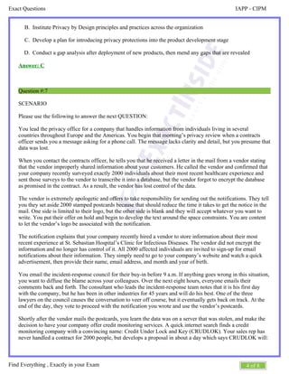 Iapp cipmExact IAPP CIPM Questions And Answers | PDF | Business ...