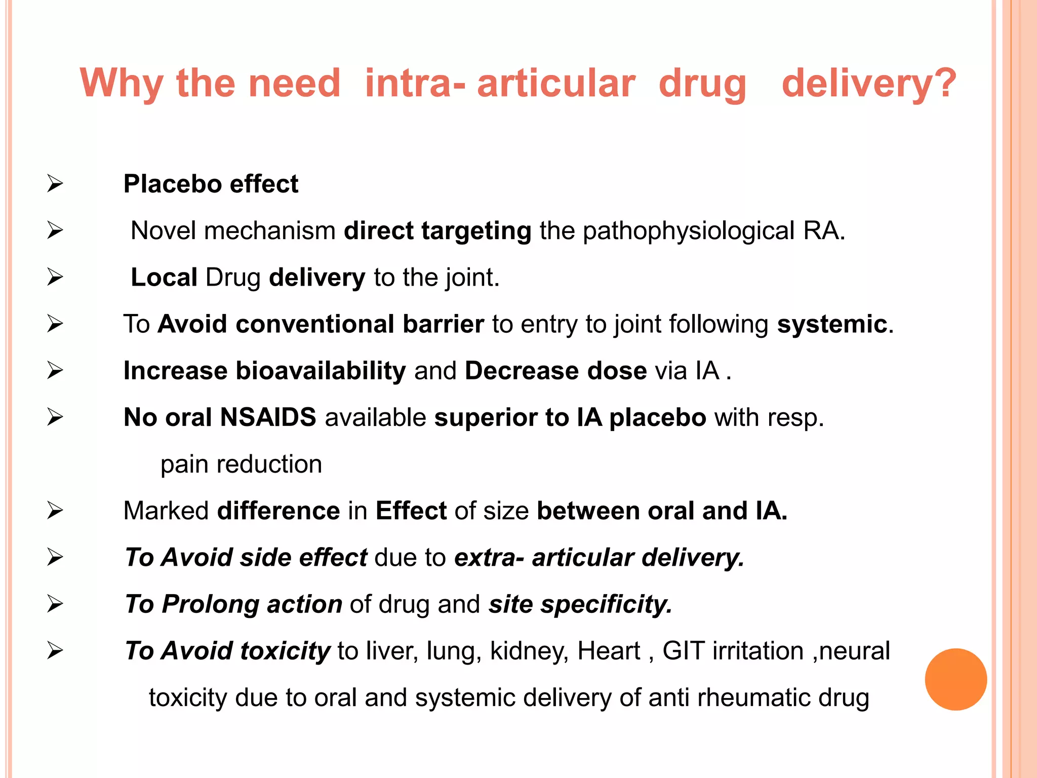 Intra articular drug delivery system final | PPTX