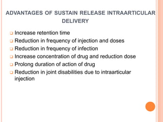 Intra articular drug delivery system final | PPTX | Bone and Joint ...
