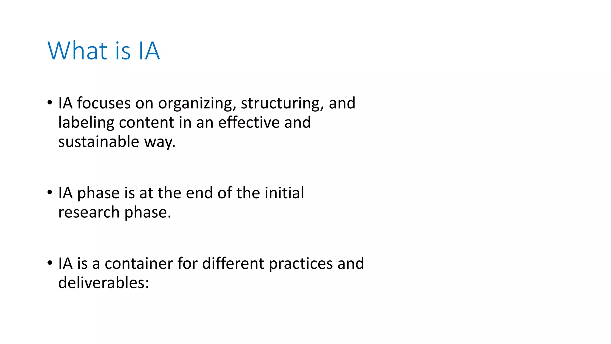 Information Architecture (IA) | PPT Information Architecture (IA) | PPT