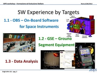 Iaps ws _space_sw_development.presentato | PPTX | Computer Software and Applications | Computing