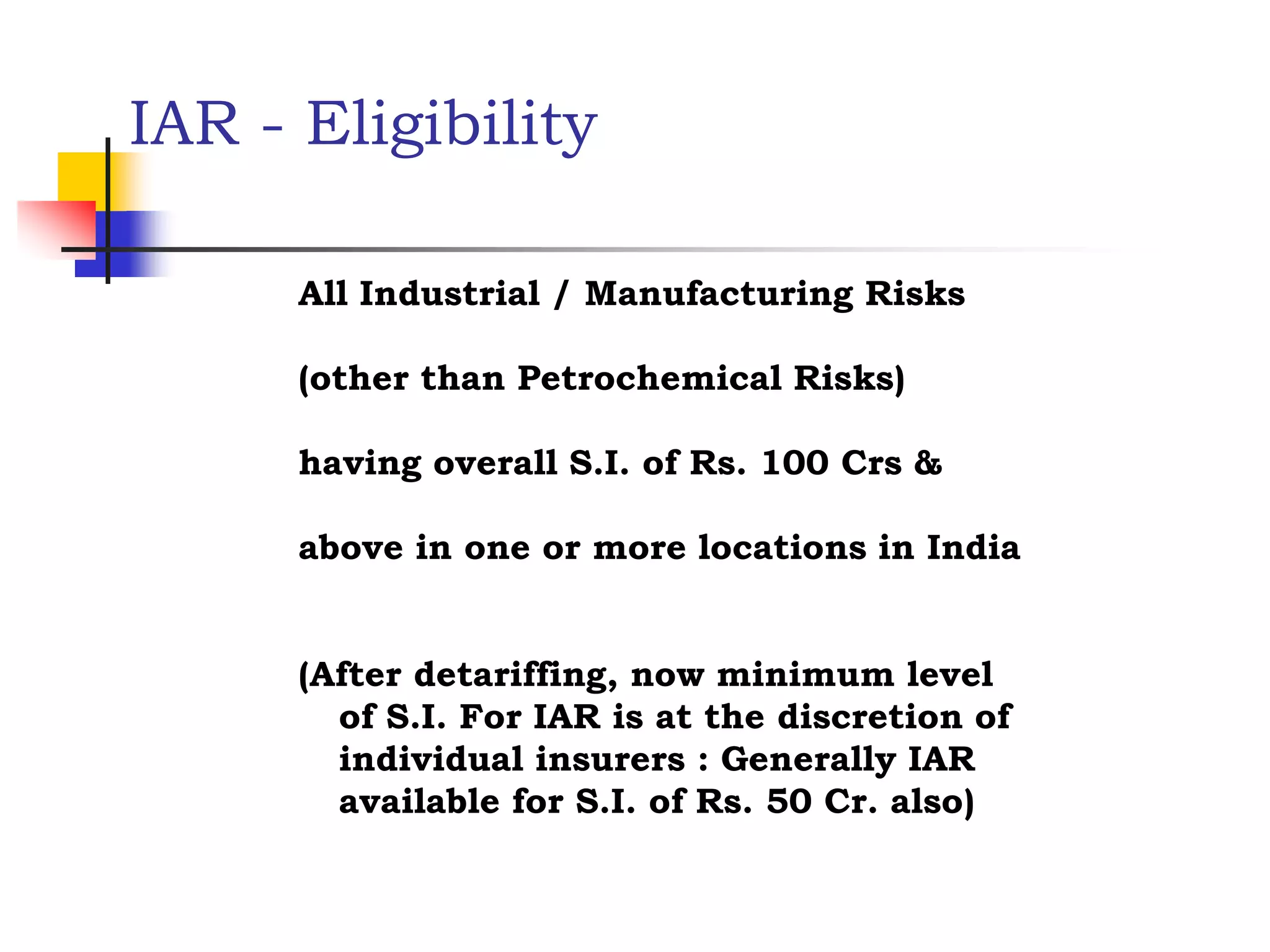 Industrial All Risk insurance Policy IAR | PPTX
