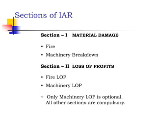 Industrial All Risk insurance Policy IAR | PPTX