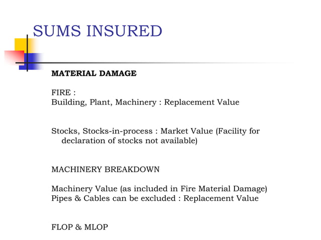 Industrial All Risk insurance Policy IAR | PPTX | Motor Insurance ...