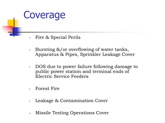 Industrial All Risk insurance Policy IAR | PPTX | Motor Insurance ...