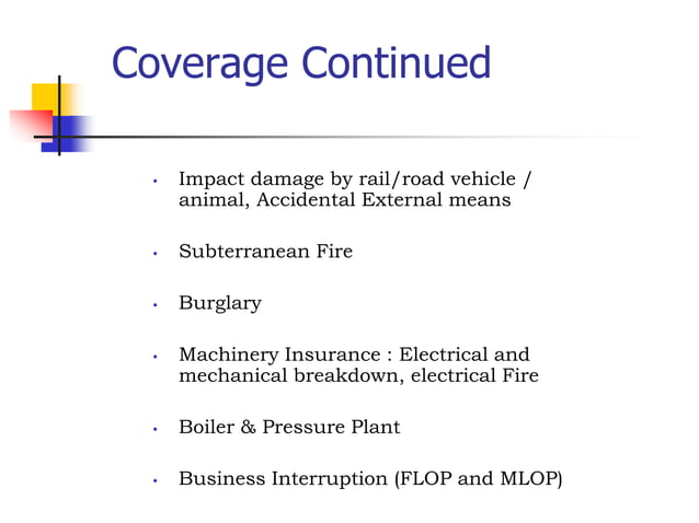 Industrial All Risk insurance Policy IAR | PPTX | Motor Insurance ...