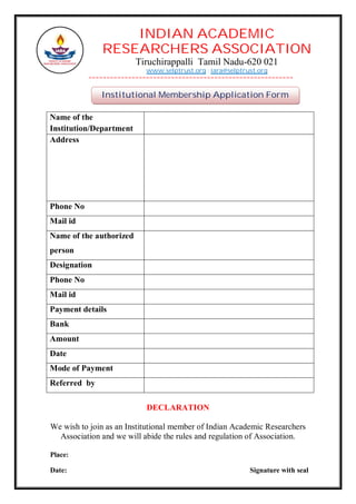 Iara institutional membership guidelines and application form | PDF