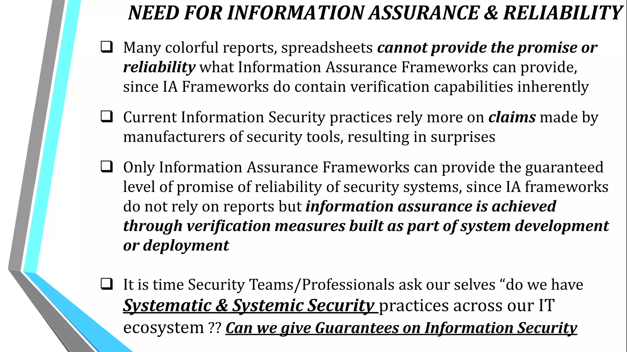 Information Assurance & Reliability Architecture | PPT