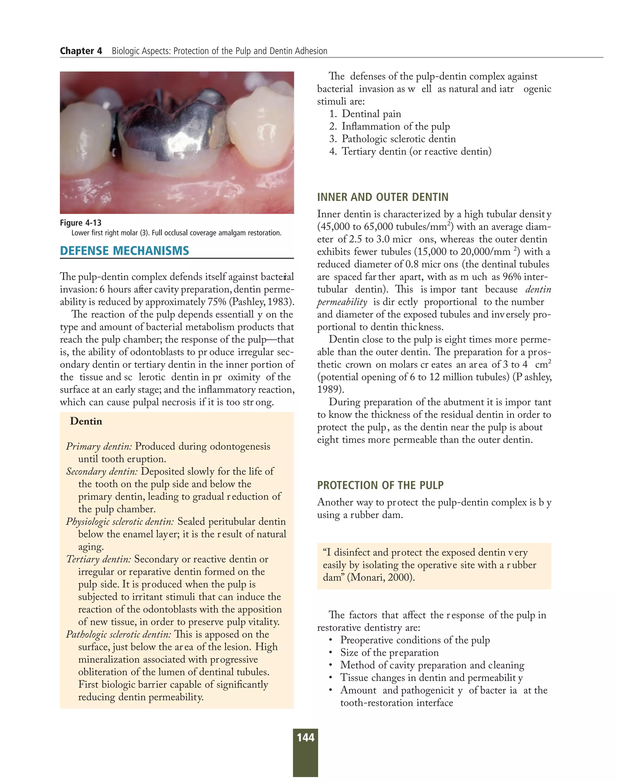 Biologic Aspects Protection of The Pulp And Dentin Adhesion | PDF ...