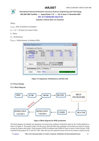 Process Simulation of Dimethyl Ether Synthesis from Methanol Using ...