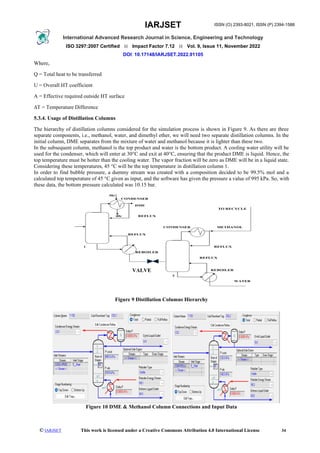 Process Simulation of Dimethyl Ether Synthesis from Methanol Using ...