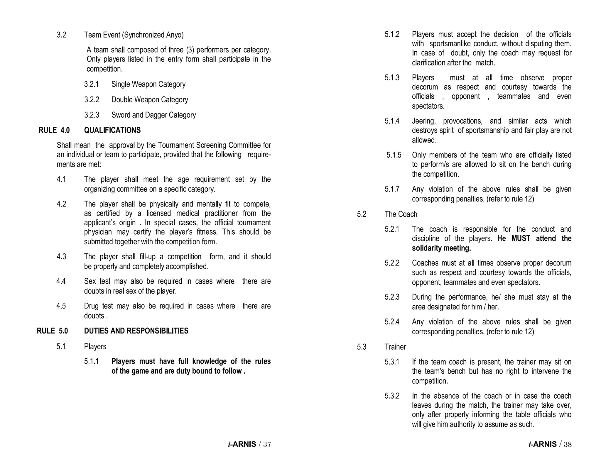 I arnis rules-2015-v03 | PDF