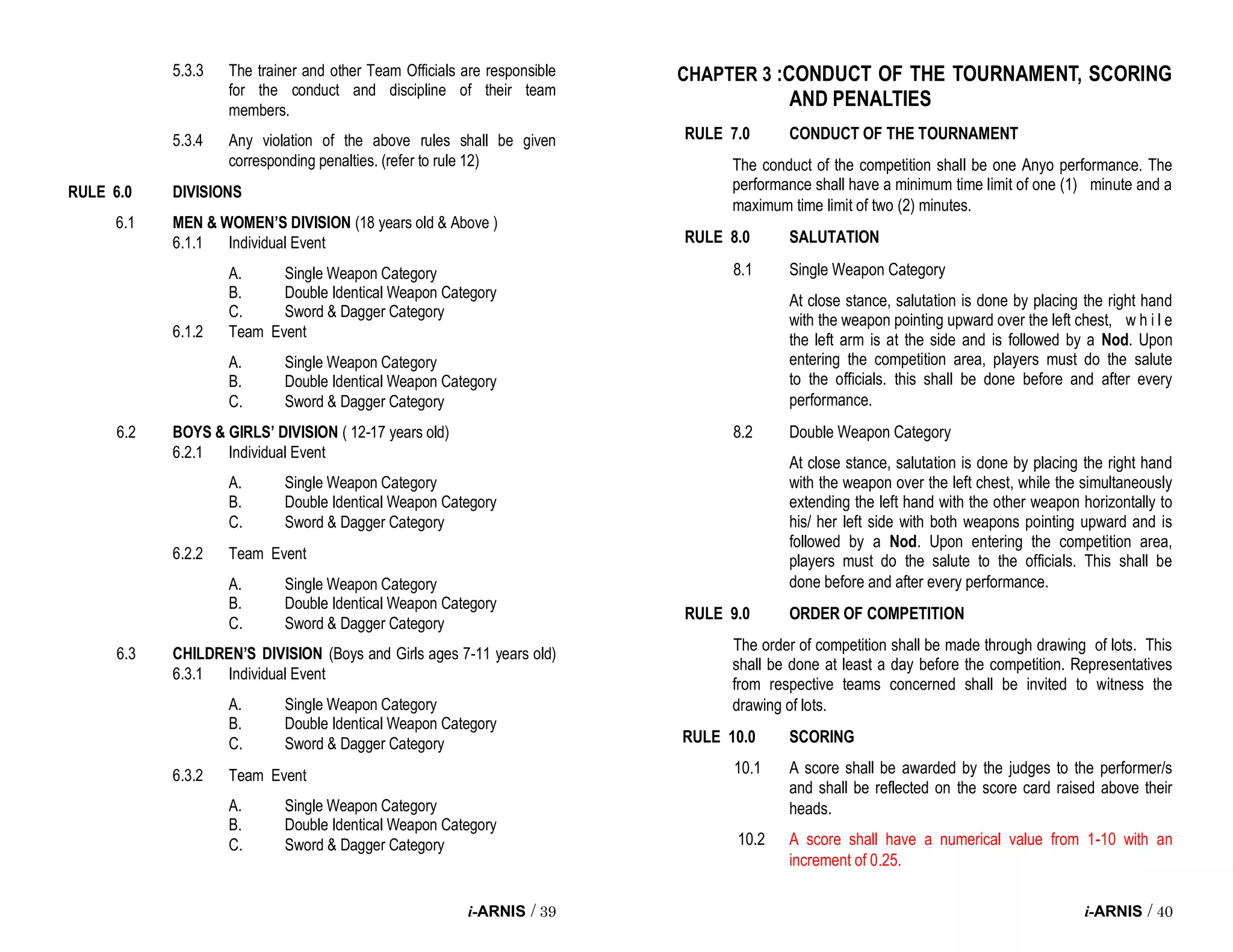 I arnis rules-2015-v03 | PDF
