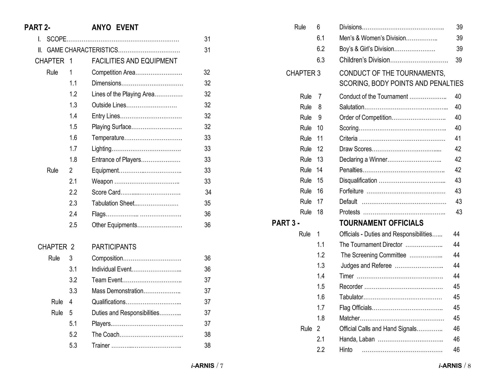I arnis rules-2015-v03 | PDF