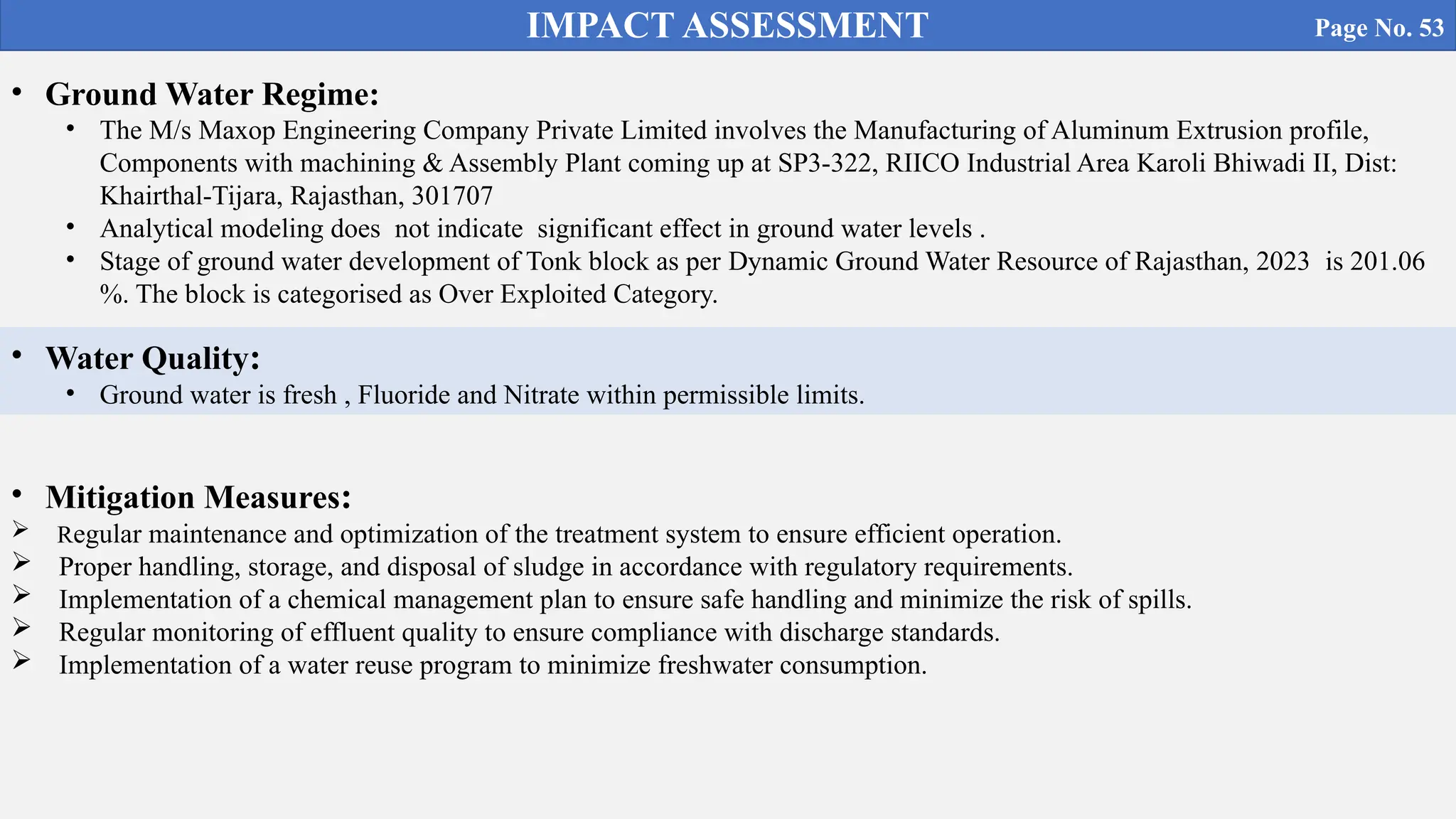 IAR PPT_Maxop(Ground water impact assessment report of industry, with ...