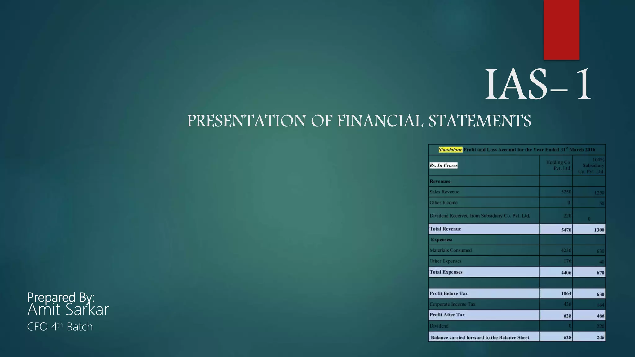 IAS-1: Presentation of Financial Statements | PPTX