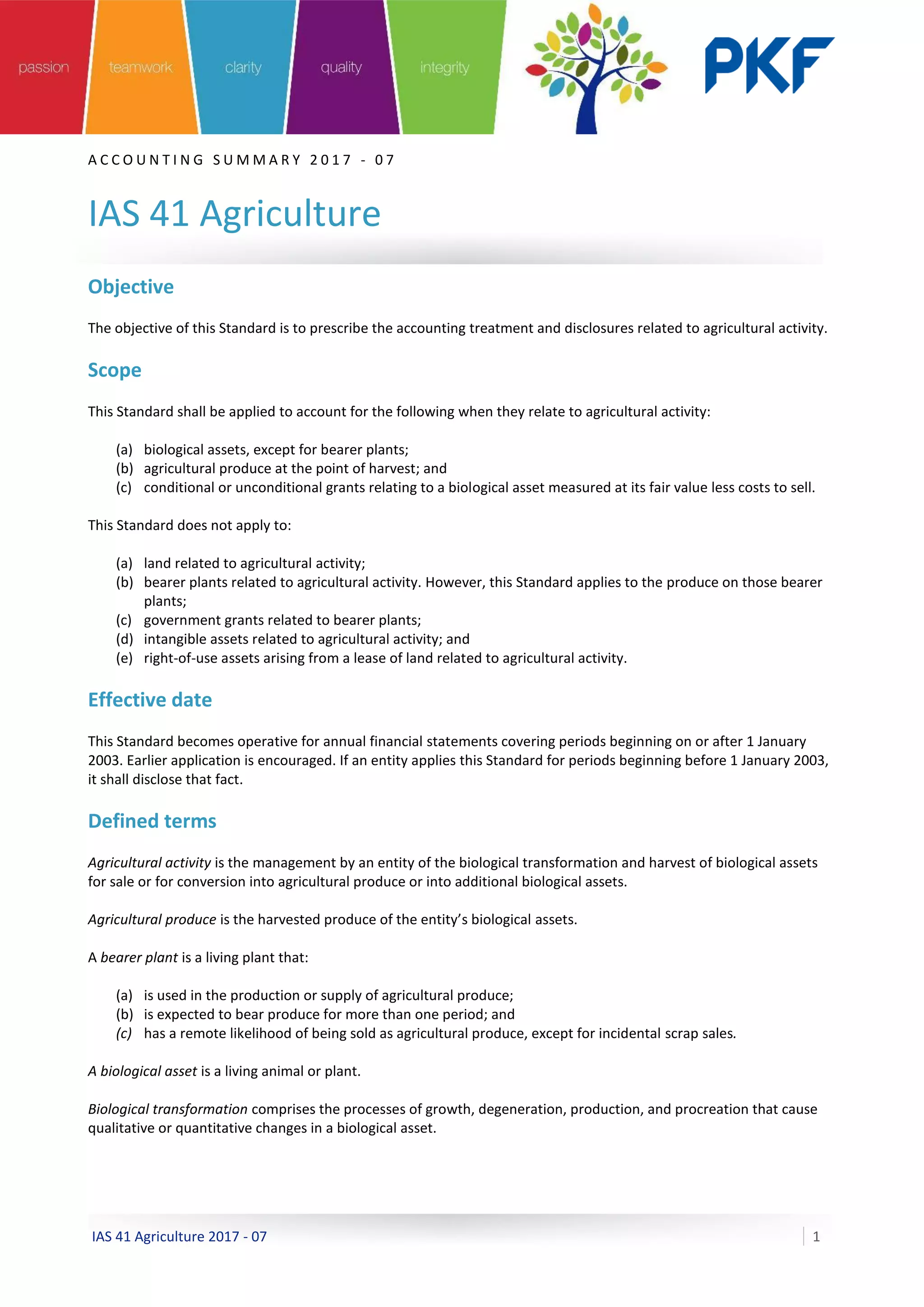 Ias 41-agriculture-summary | PDF | Stocks and Bonds | Personal Investing