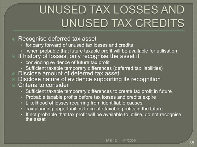 Ias 12 Income Taxes | PPT | Business Accounting & Finance | Business