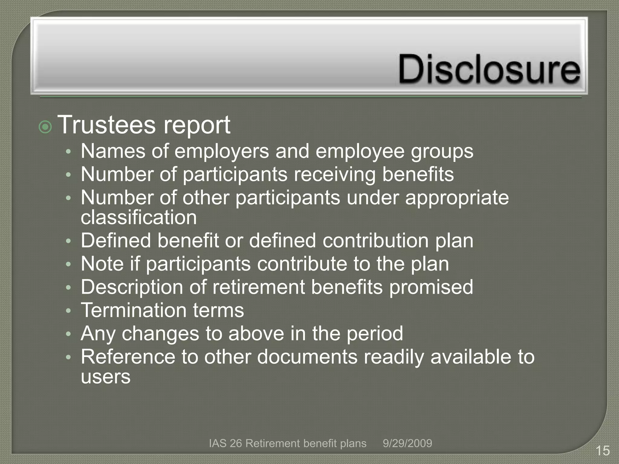 IAS 26 Retirement Benefit Plans | PPTX