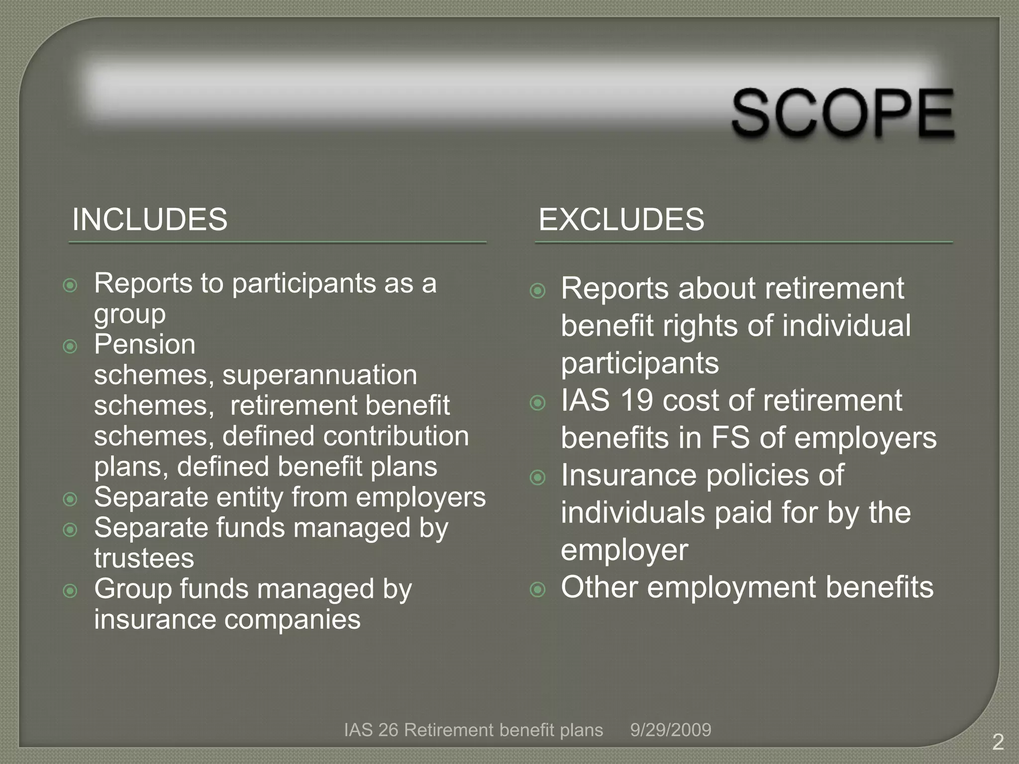 IAS 26 Retirement Benefit Plans | PPTX