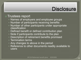 IAS 26 Retirement Benefit Plans | PPTX