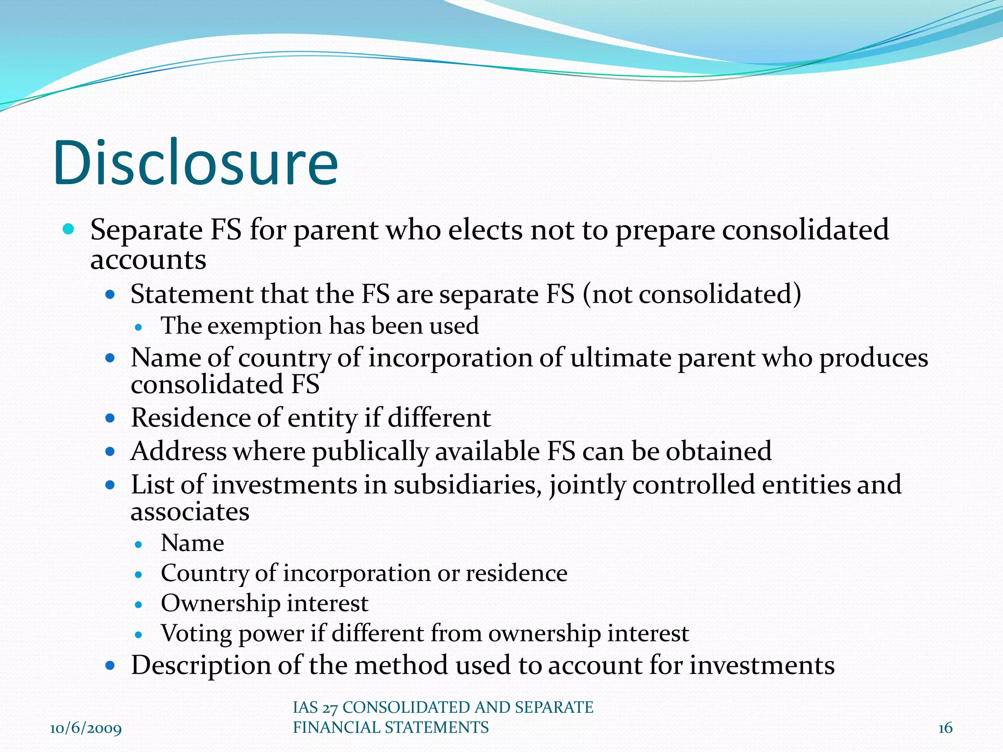 IAS 27 Consolidated And Separate Financial Statements | PPTX