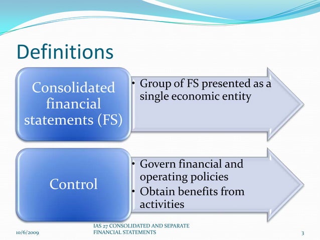 IAS 27 Consolidated And Separate Financial Statements | PPTX