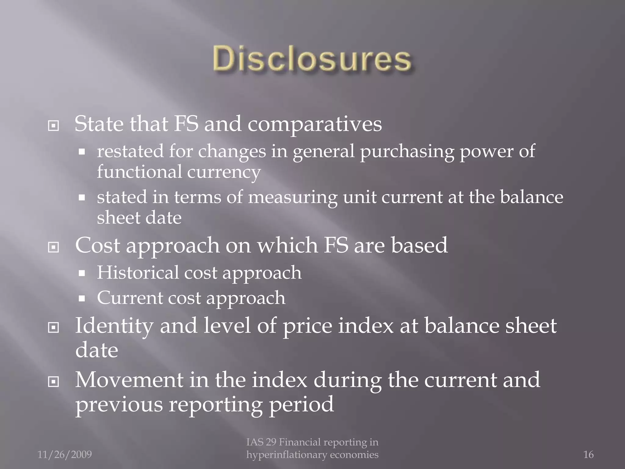 IAS 29 Financial Reporting In Hyperinflationary Economies | PPTX