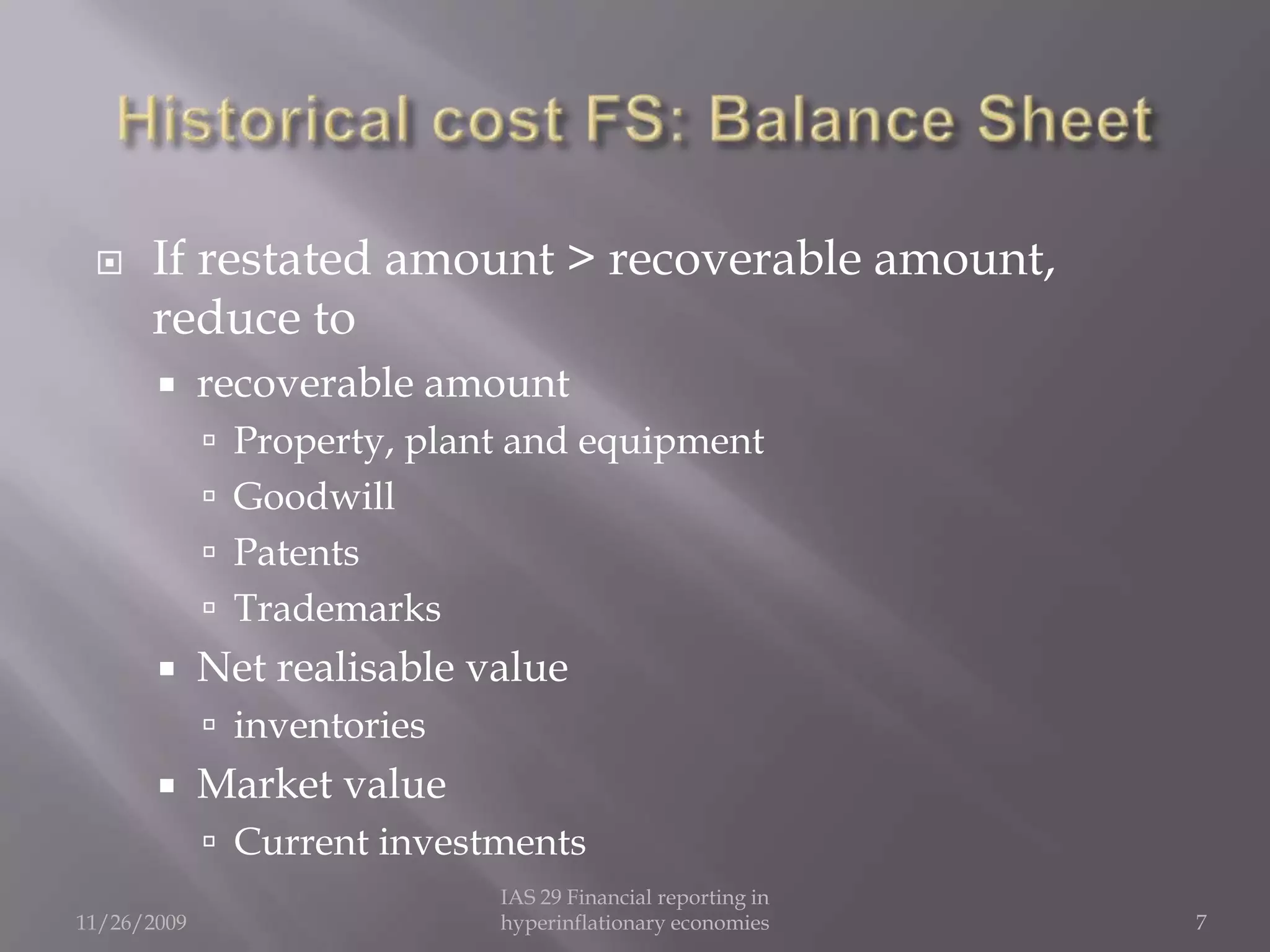 IAS 29 Financial Reporting In Hyperinflationary Economies | PPTX