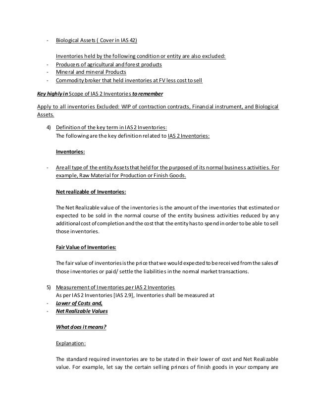 Ias 2 inventories summary and simplification