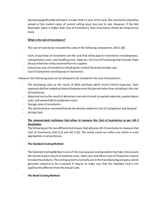 Ias 2 inventories summary and simplification