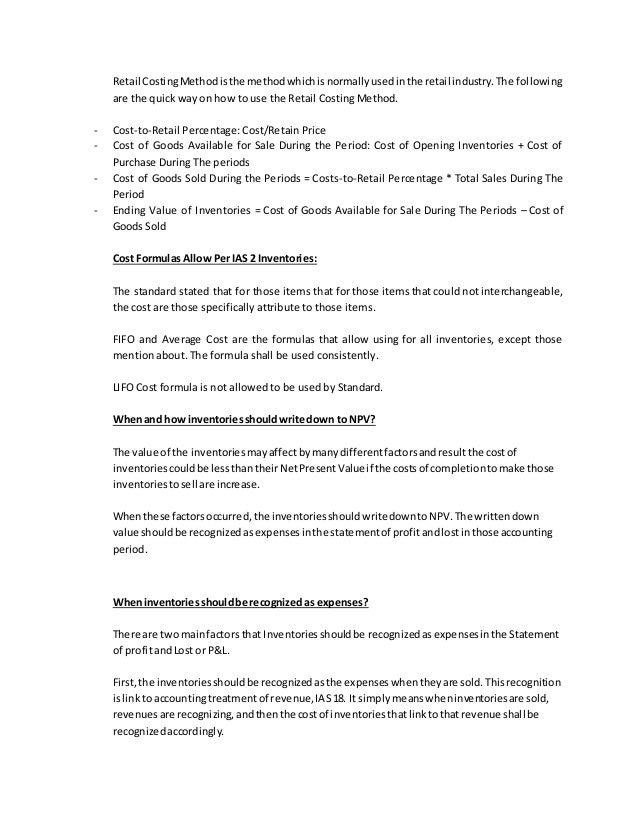 Ias 2 inventories summary and simplification
