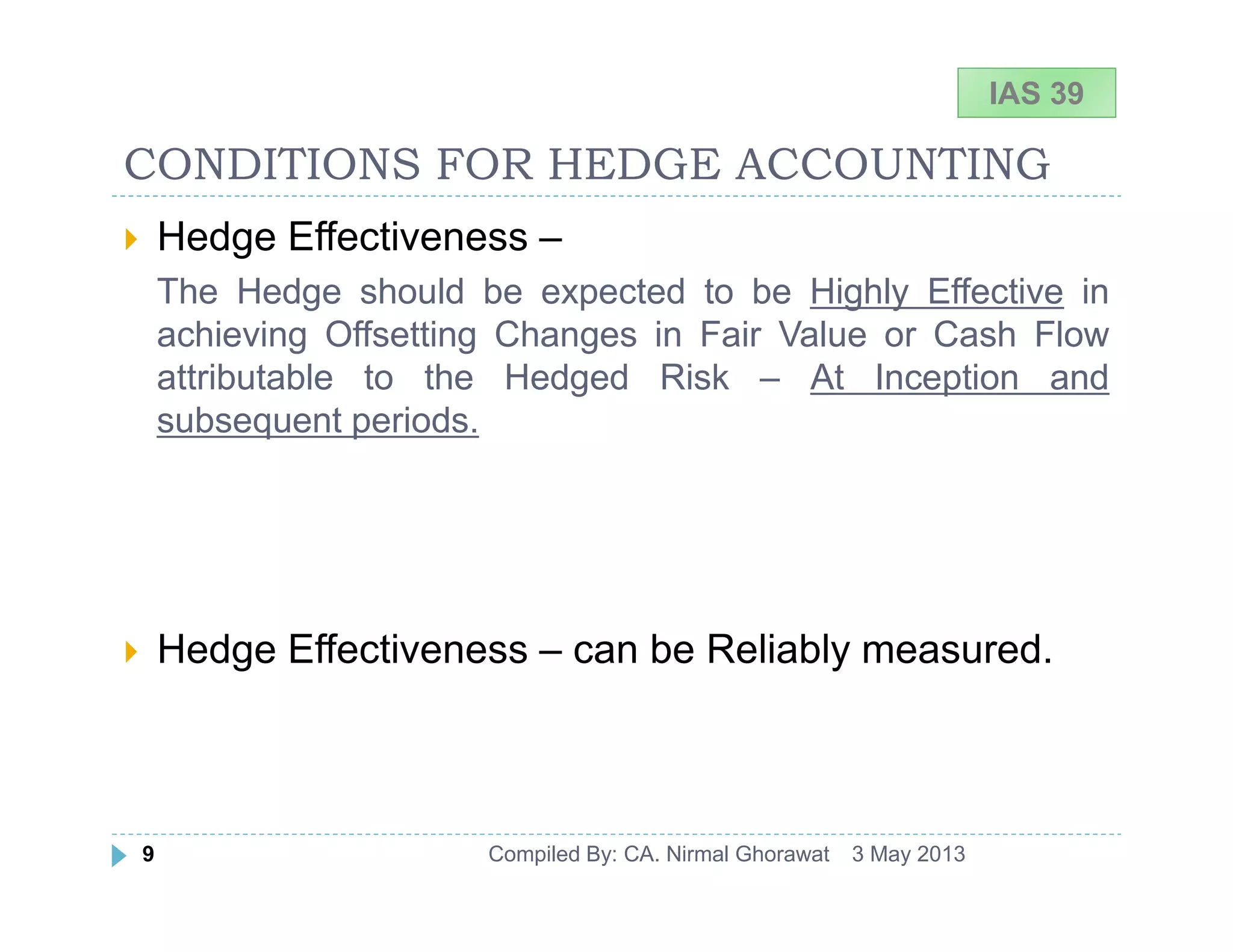 Ias 39 hedge accounting | PDF