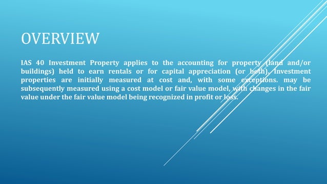 IAS 40 Investment property presentation. | PPTX