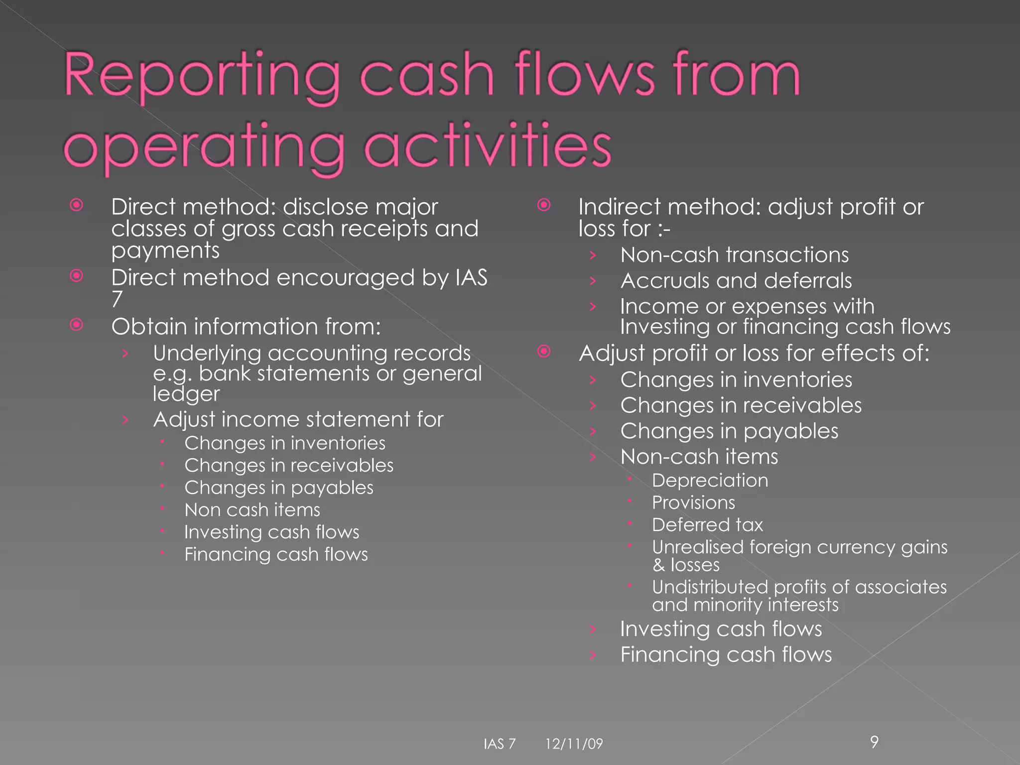 Ias 7 Cash Flow Statements | PPT