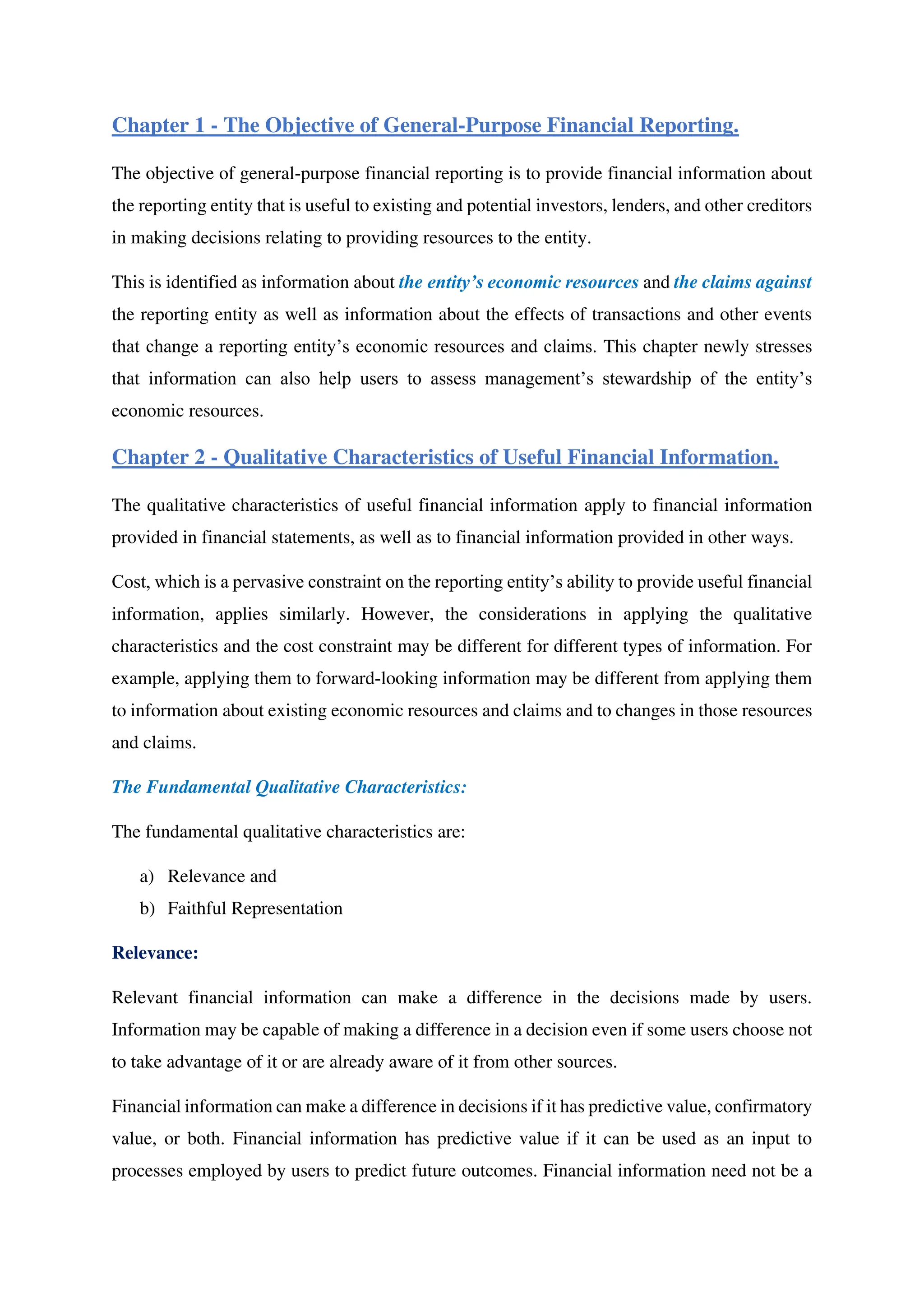 IASB Conceptual Framework 2018 -An Overview | PDF