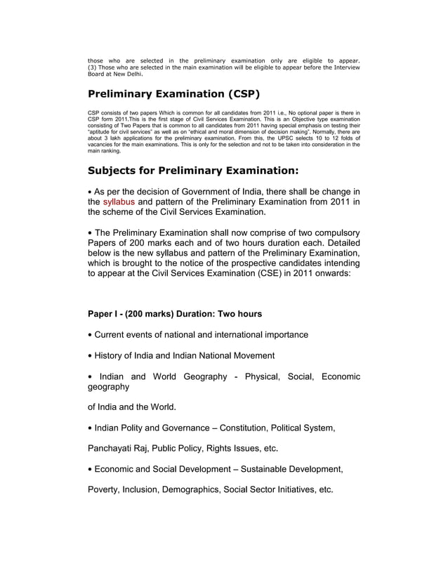 Ias exam written test pattern | DOCX