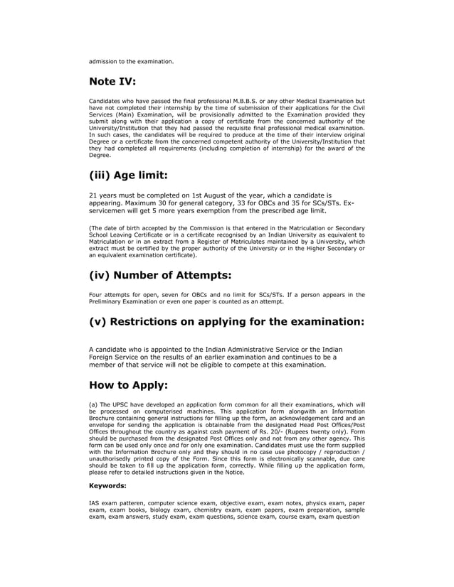 Ias exam written test pattern | DOCX