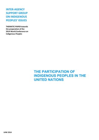 #WCIP2014 IASG - thematic paper participation rev1 | PDF