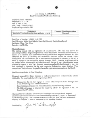 Deputy John Hale, Internal Affairs Report #1, Leon County, Florida Sheriff's Office | PDF