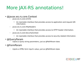 Iasi code camp 12 october 2013 jax-rs-jee-ecosystem - catalin mihalache | PDF | Web Development ...