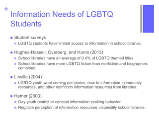 LGBTQ Curriculum Inclusion: The Role of the School Library | PPT