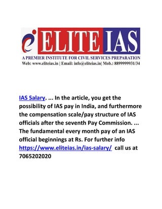 IAS OFFICER SALARY | PDF