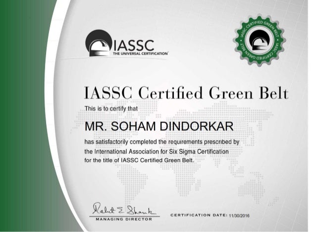 Iassc Lean Six Sigma Green Belt Certification