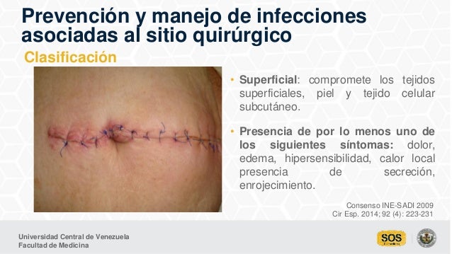 Prevención y manejo de infecciones asociadas al sitio quirúrgico. Pon…