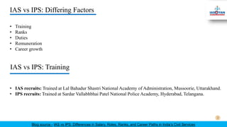 IAS vs IPS: Role, Rank, Salary & Career Trajectory | PPTX | Careers