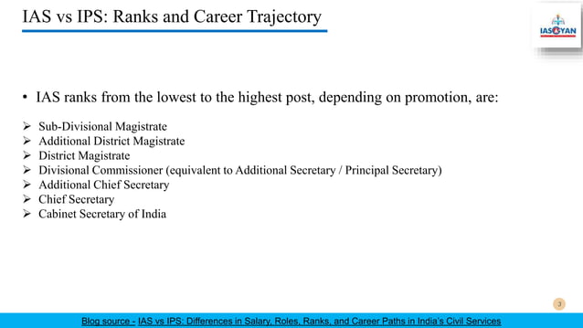 IAS vs IPS: Role, Rank, Salary & Career Trajectory | PPTX | Careers