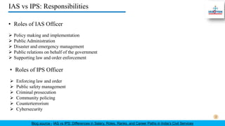 IAS vs IPS: Role, Rank, Salary & Career Trajectory | PPTX | Careers